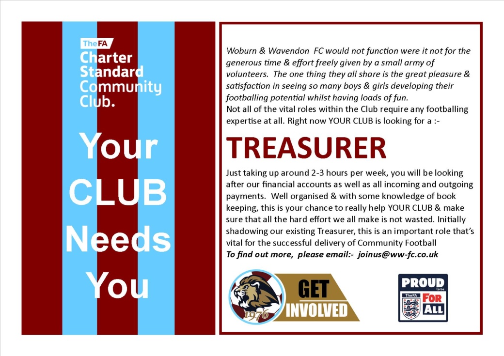HELP US TO PROVIDE THE RIGHT ENVIRONMENT – Woburn & Wavendon Football Club